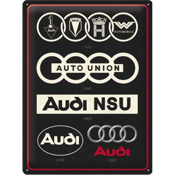 Audi Logo Evolution - Retroborden