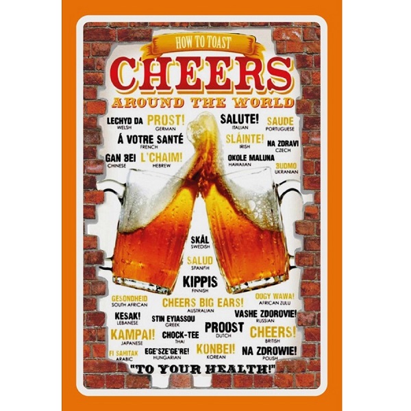 Cheers How To Toast Around The World - Retroborden