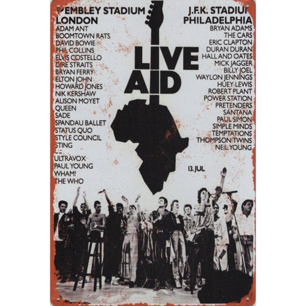 Live Aid 1985 Wembley Stadium London - Retroborden